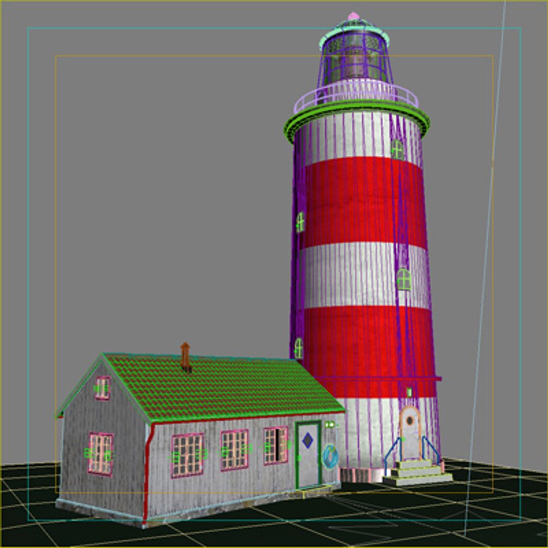 Lighthouse House Buildings 3d Model