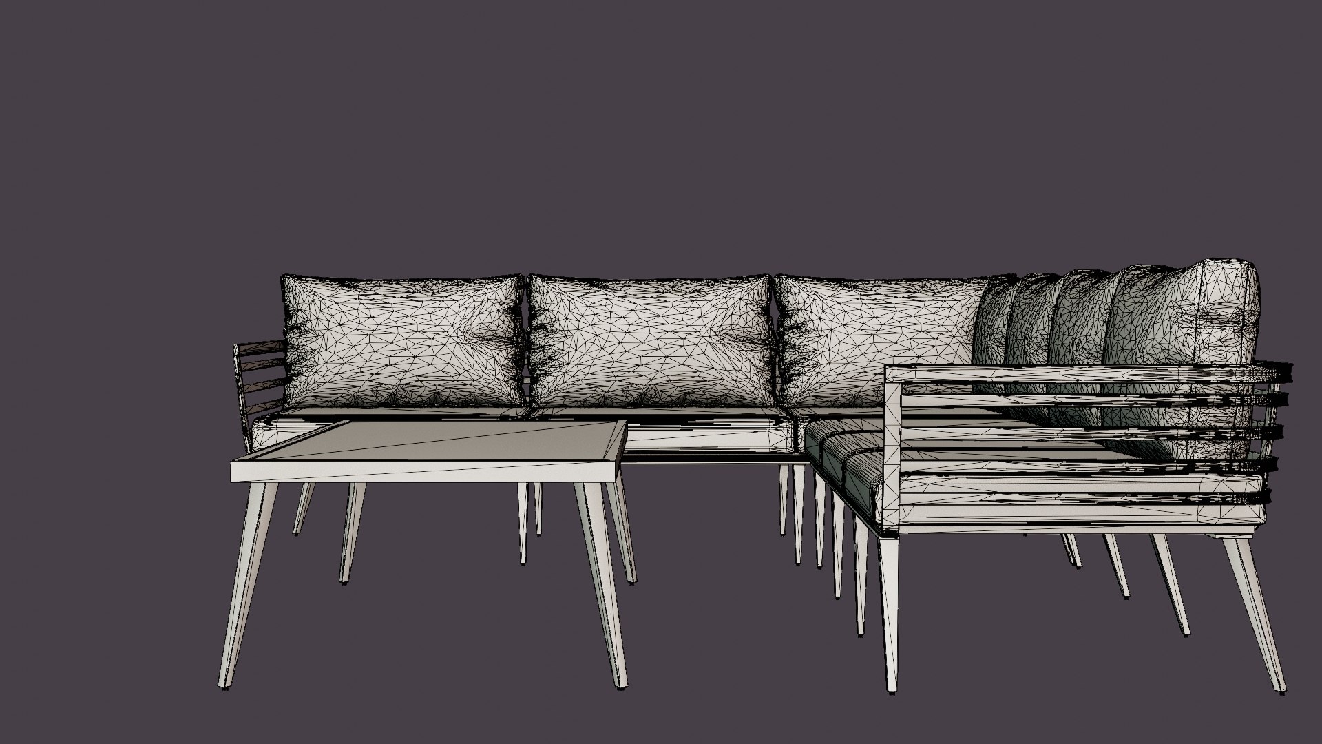 CORNER SOFA WITH TABLE MALIBU 3D - TurboSquid 2251200
