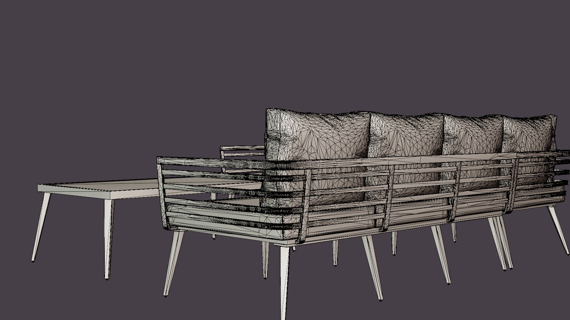 CORNER SOFA WITH TABLE MALIBU 3D - TurboSquid 2251200