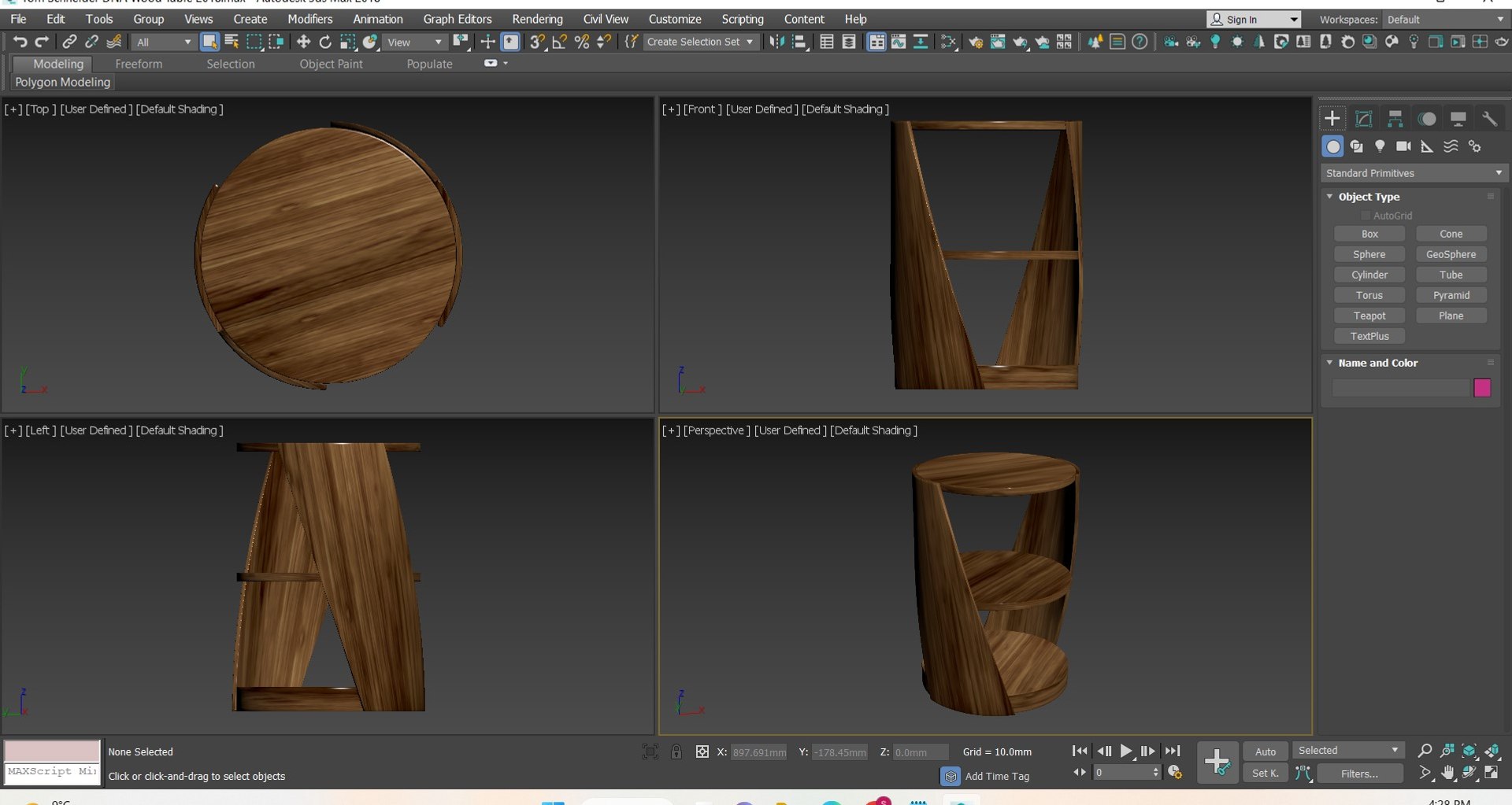 3D Tom Schneider Wood Table Model - TurboSquid 2029961