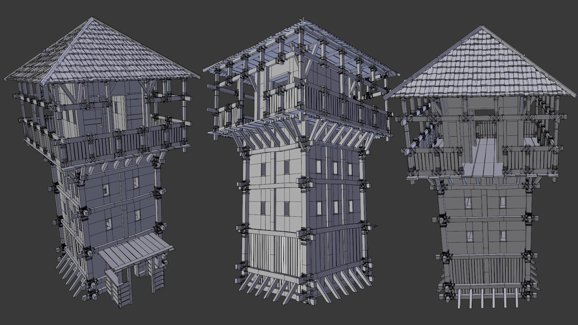 MEDIEVAL WATCHTOWER TOWER FORT FORTRESS CASTLE WALLS AAA NEXTGEN 3D ...