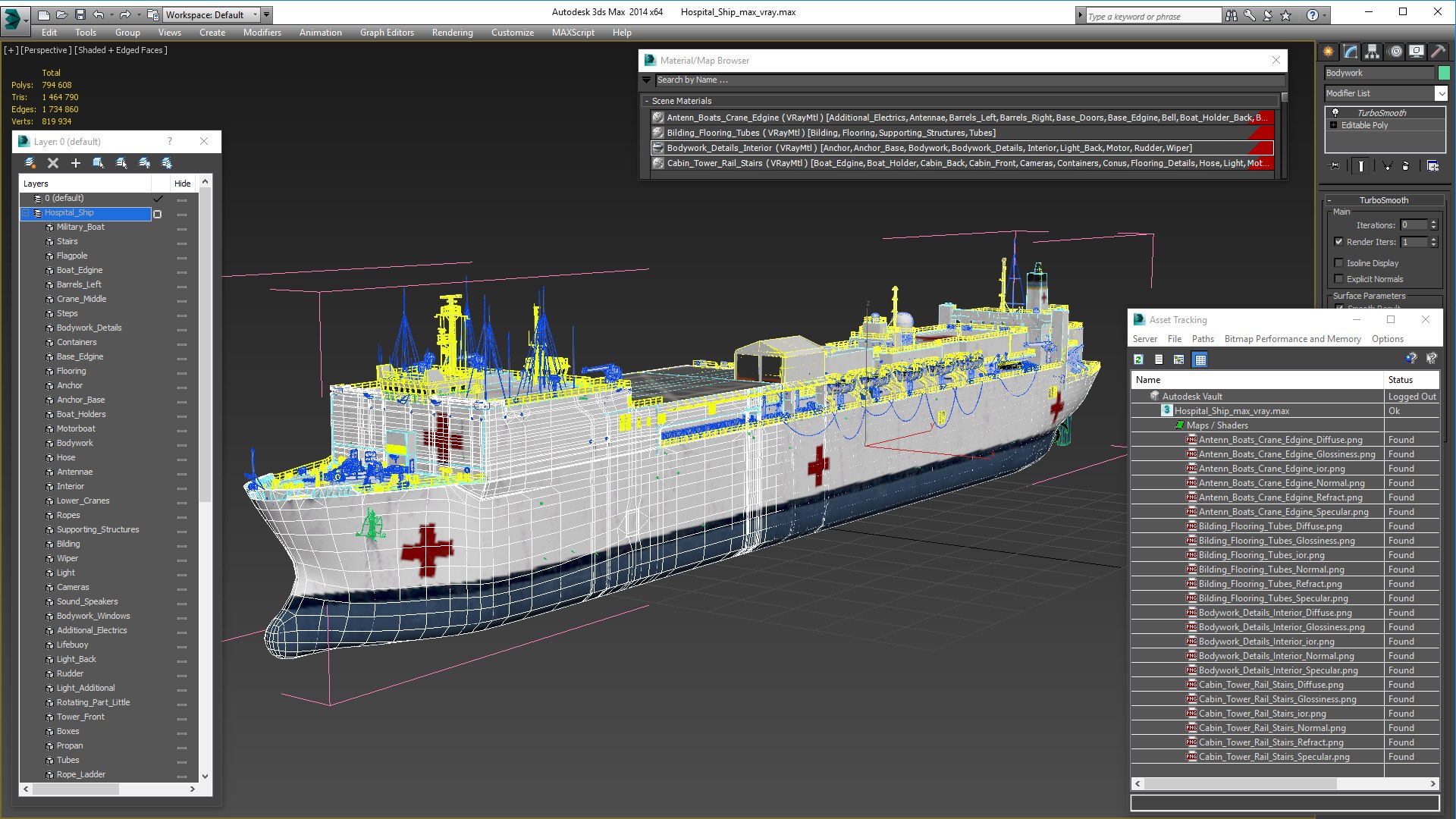 Hospital Ship 3D Model - TurboSquid 1596671