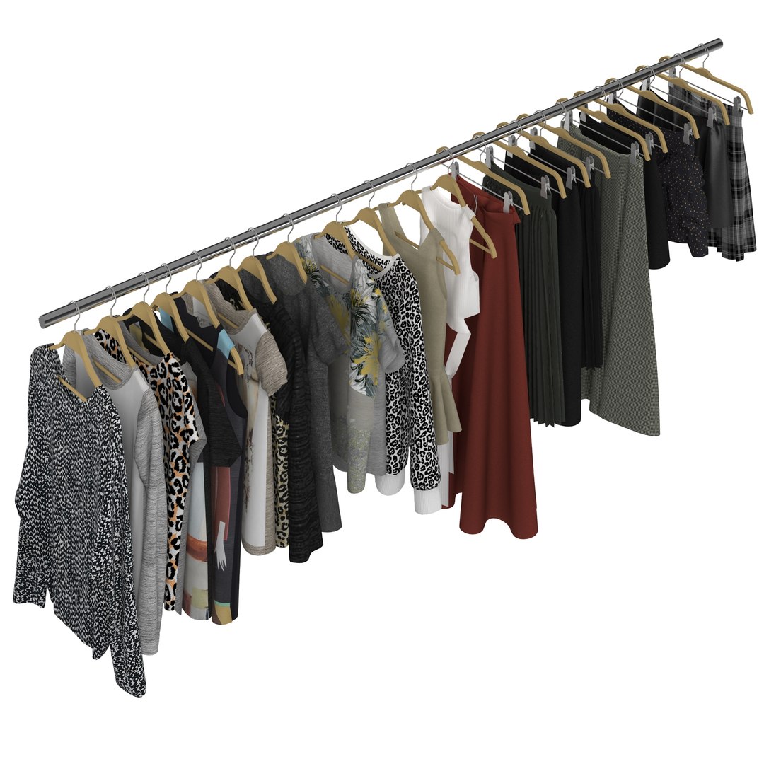 3d model of woman clohes hangers
