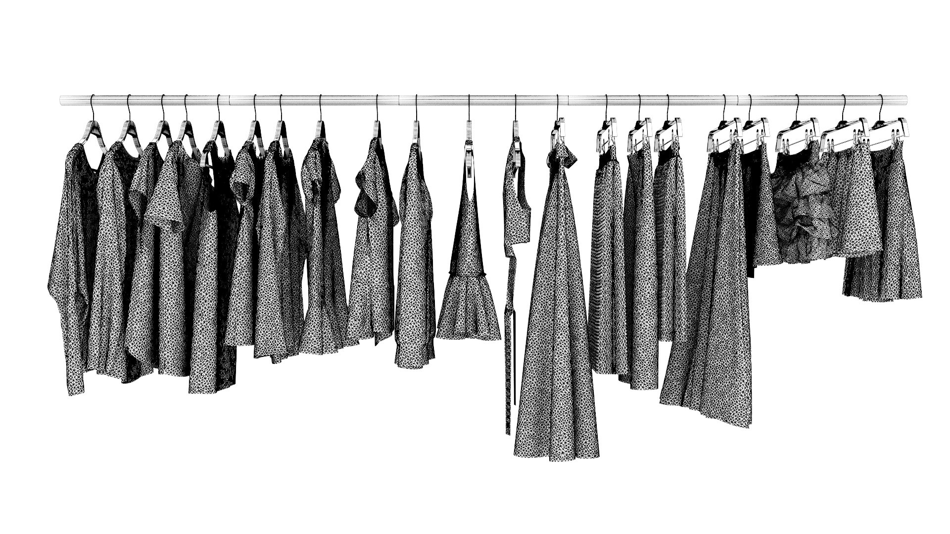 3d model of woman clohes hangers