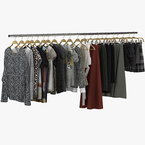3d model woman clothes hangers