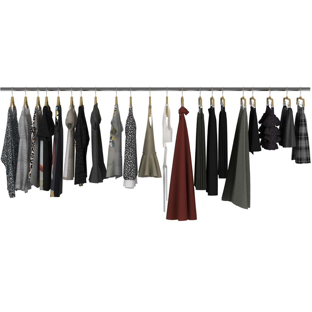 3d model of woman clohes hangers