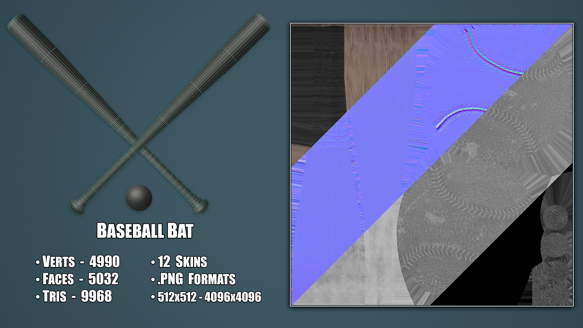 Baseball Bat 3D Model - TurboSquid 2417571
