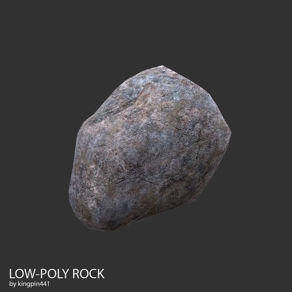 low-poly rock 3d model