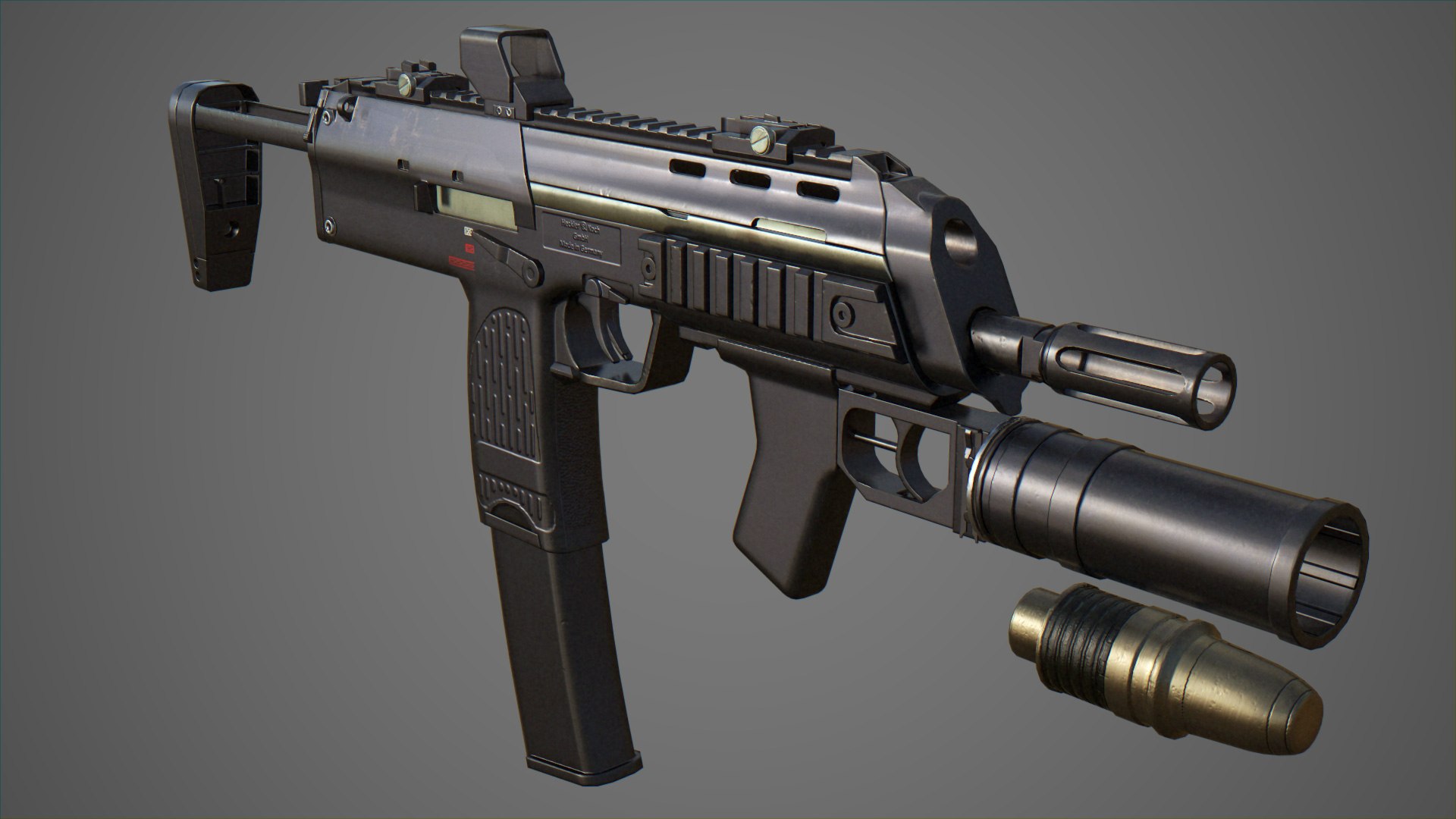 Heckler And Koch MP7A2 With GP-25 Launcher 3D Model - TurboSquid 2067947