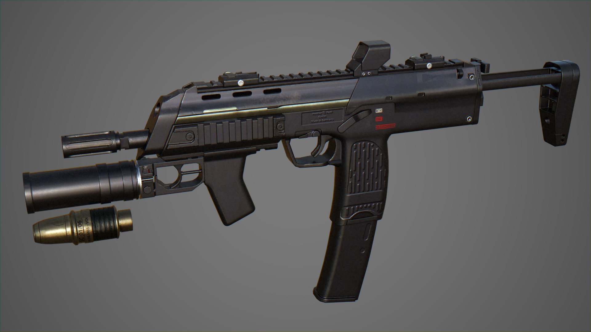 Heckler And Koch MP7A2 With GP-25 Launcher 3D Model - TurboSquid 2067947