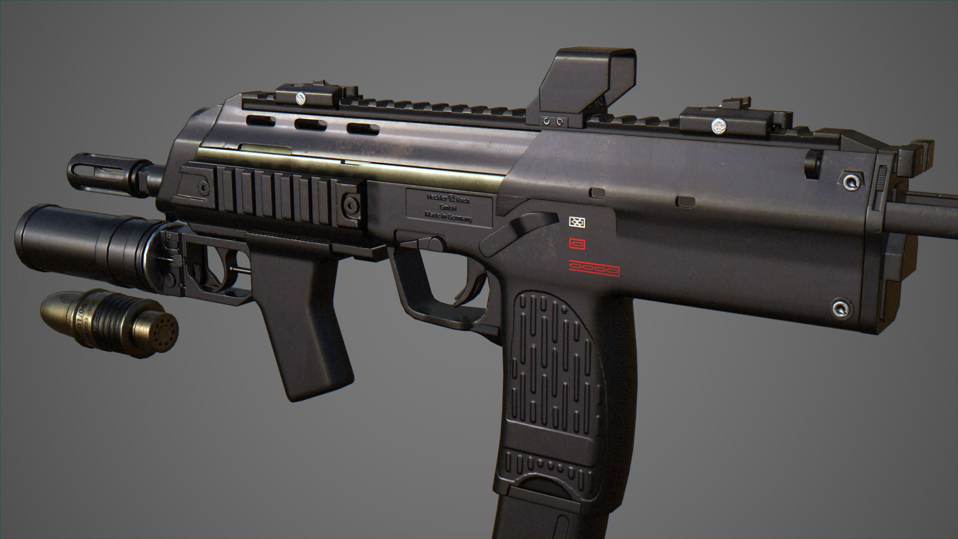 Heckler And Koch MP7A2 With GP-25 Launcher 3D Model - TurboSquid 2067947