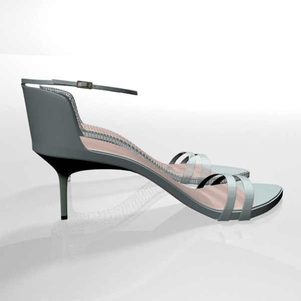 3D stylish pointy-toe ankle-strap high-heel model - TurboSquid 1691917