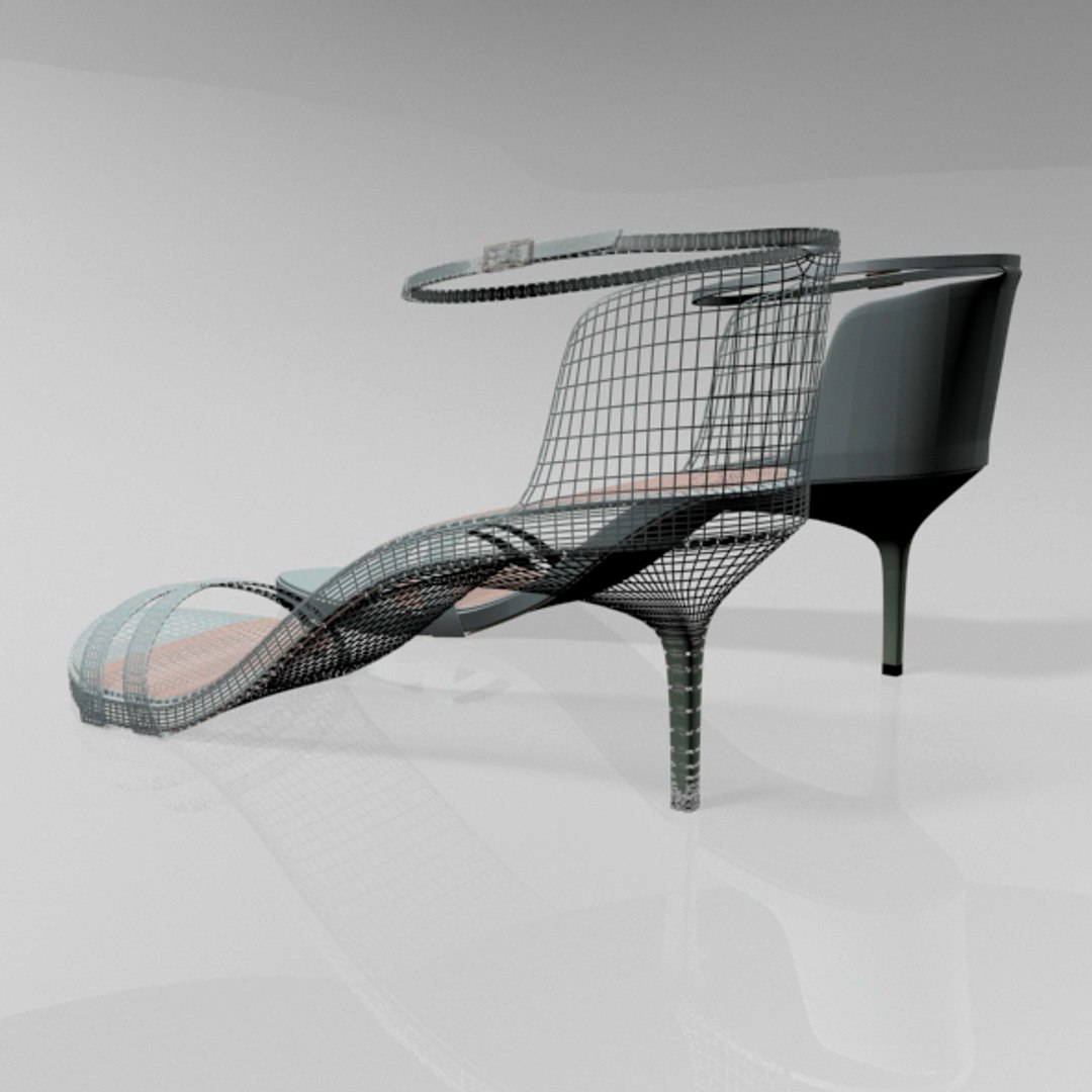 3D Stylish Pointy-toe Ankle-strap High-heel Model - TurboSquid 1691917
