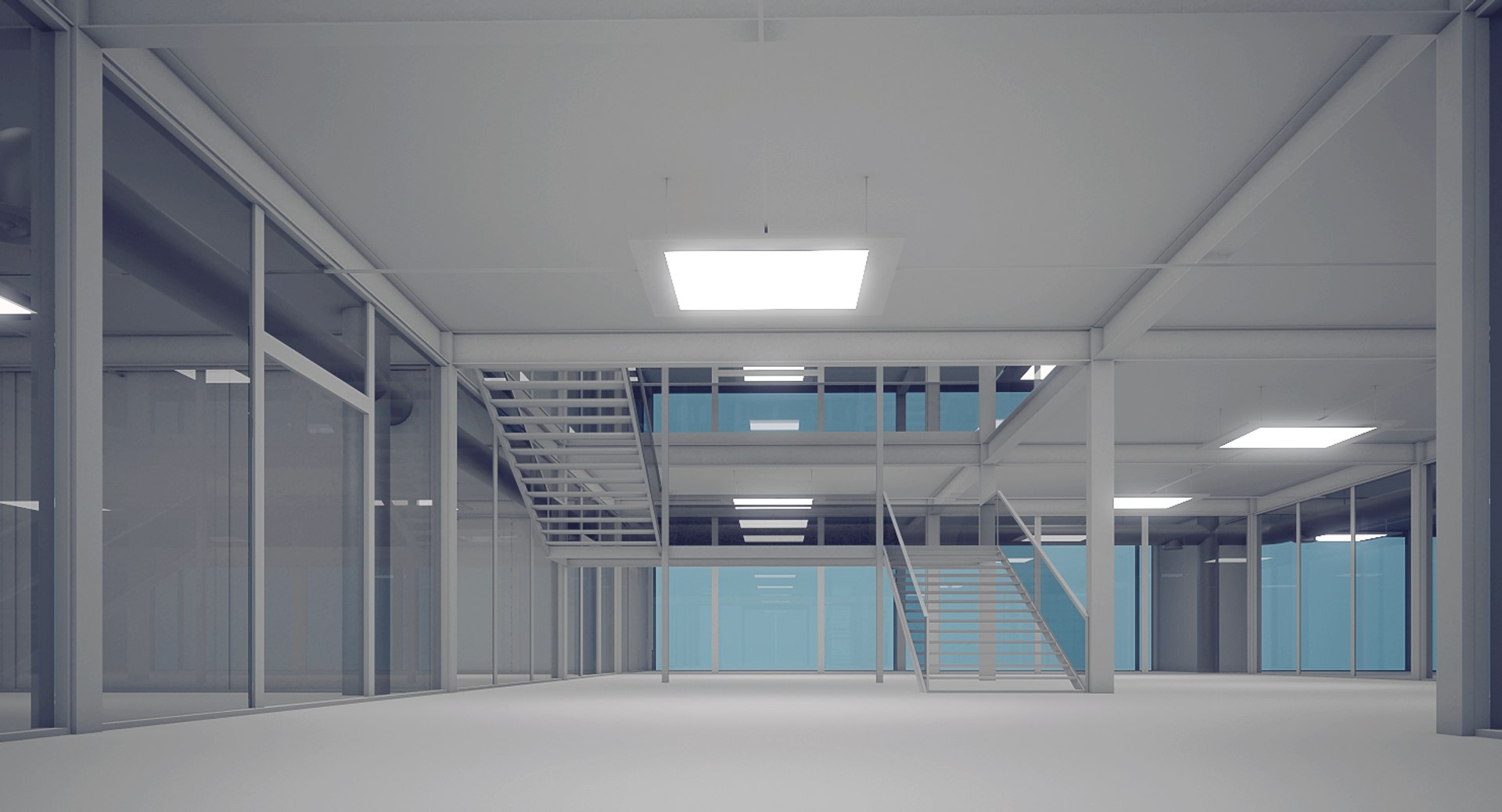 3d Model Modern Glass Office Building