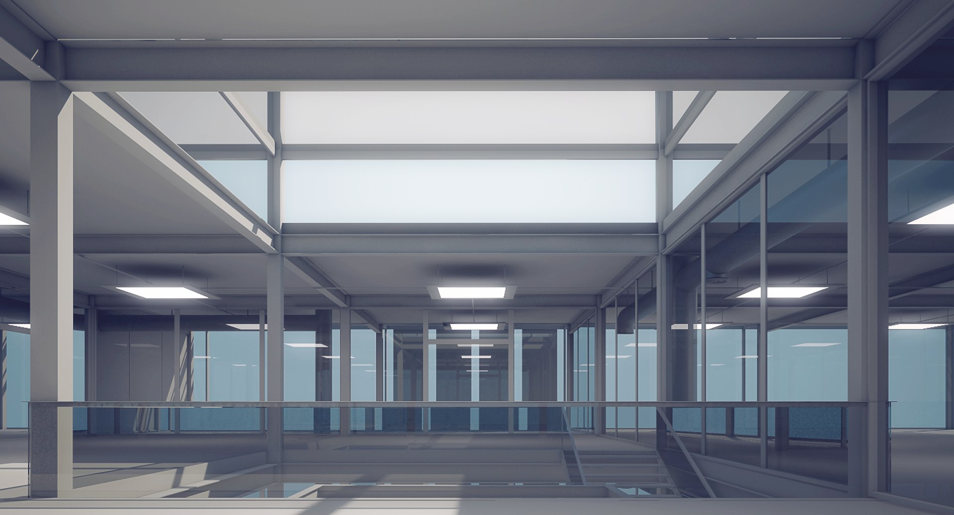 3d Model Modern Glass Office Building