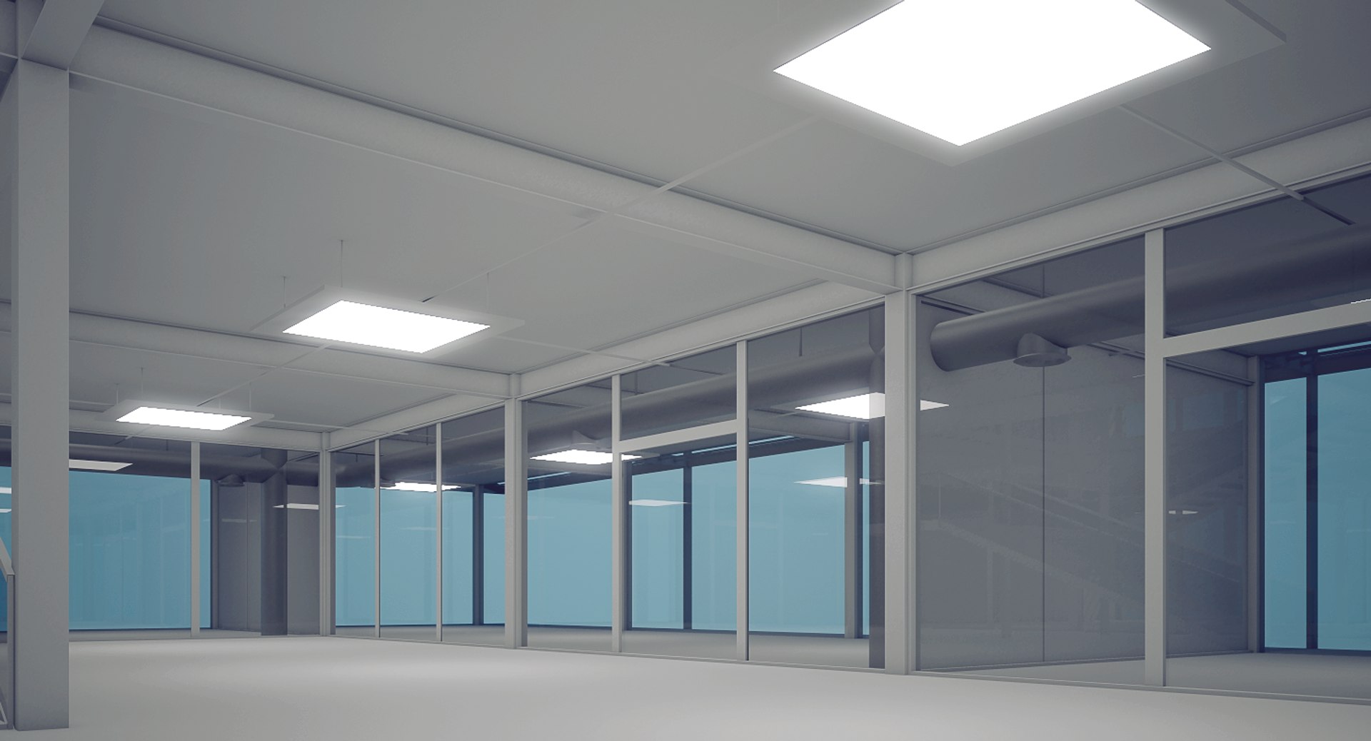 3d Model Modern Glass Office Building