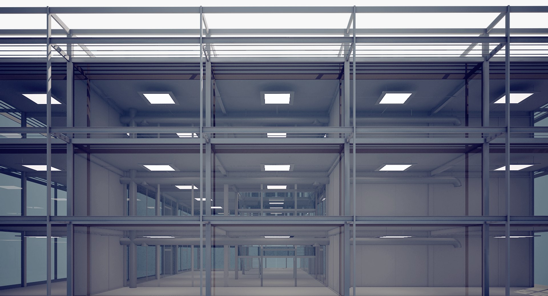 3d Model Modern Glass Office Building