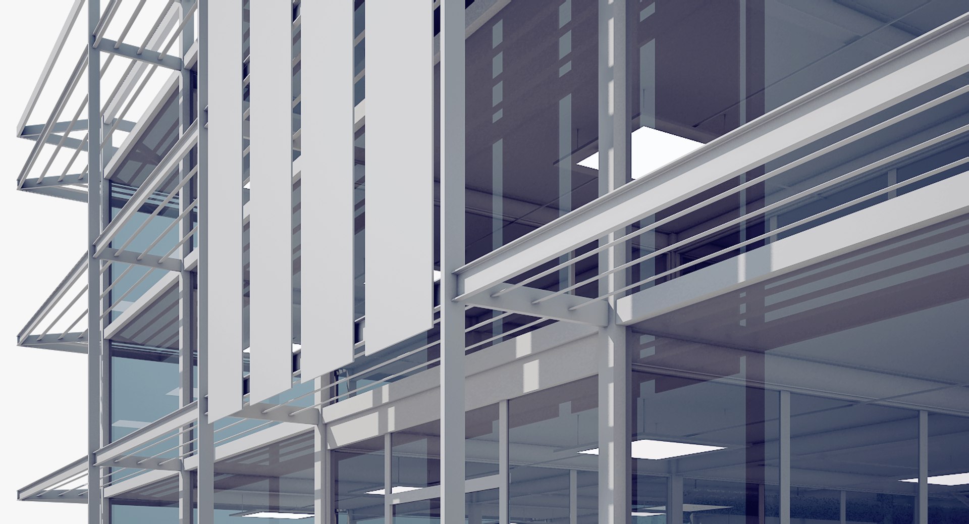 3d Model Modern Glass Office Building