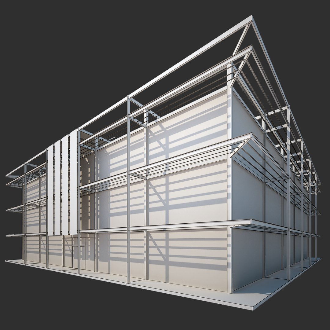 3d Model Modern Glass Office Building