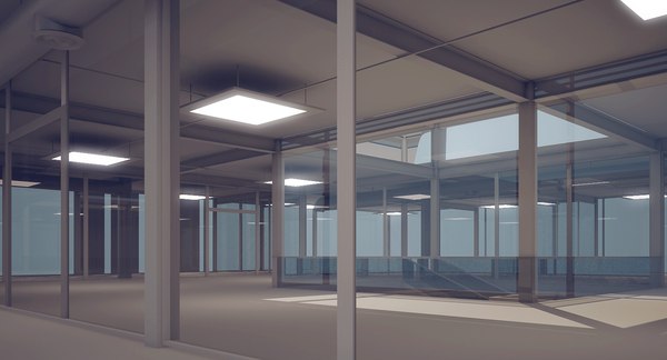3d model modern glass office building