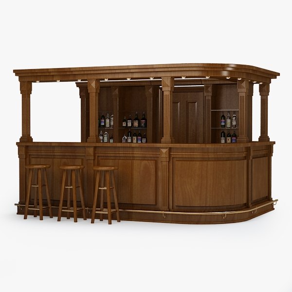 3d model bar counter