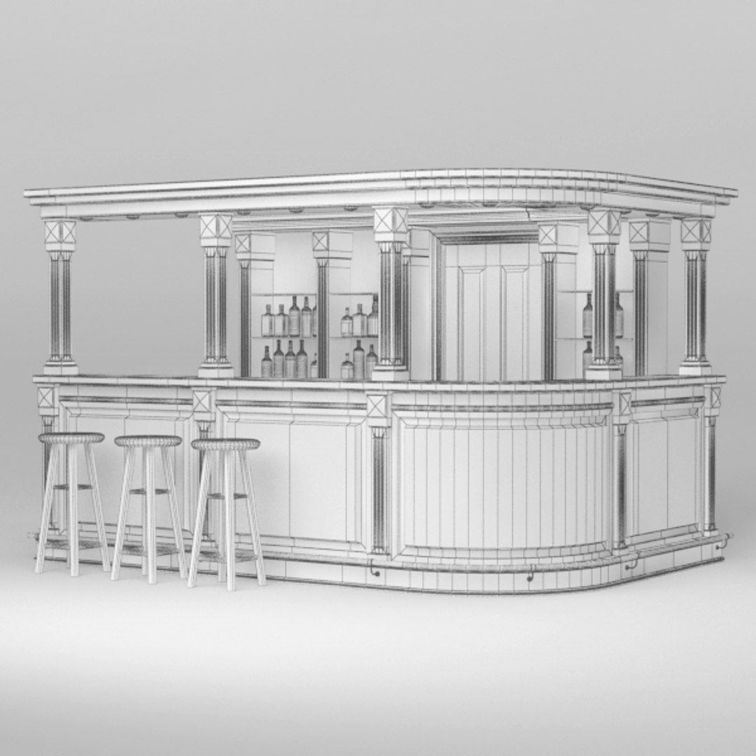 Bar Counter 3d Model