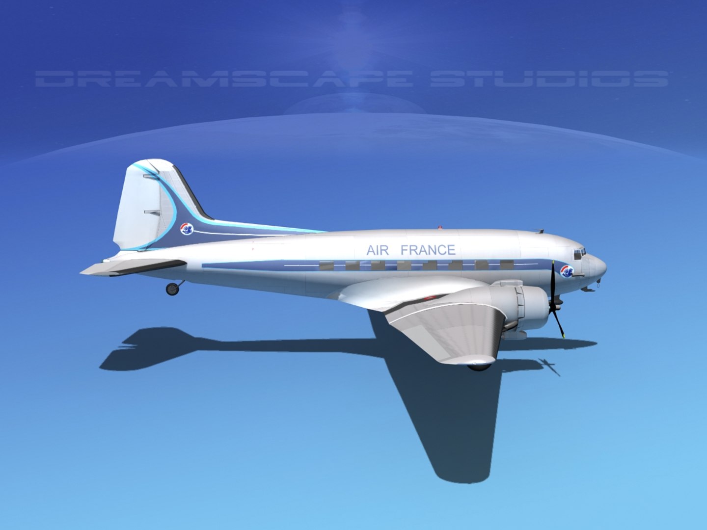 3d Dc-3 Douglas Air Model