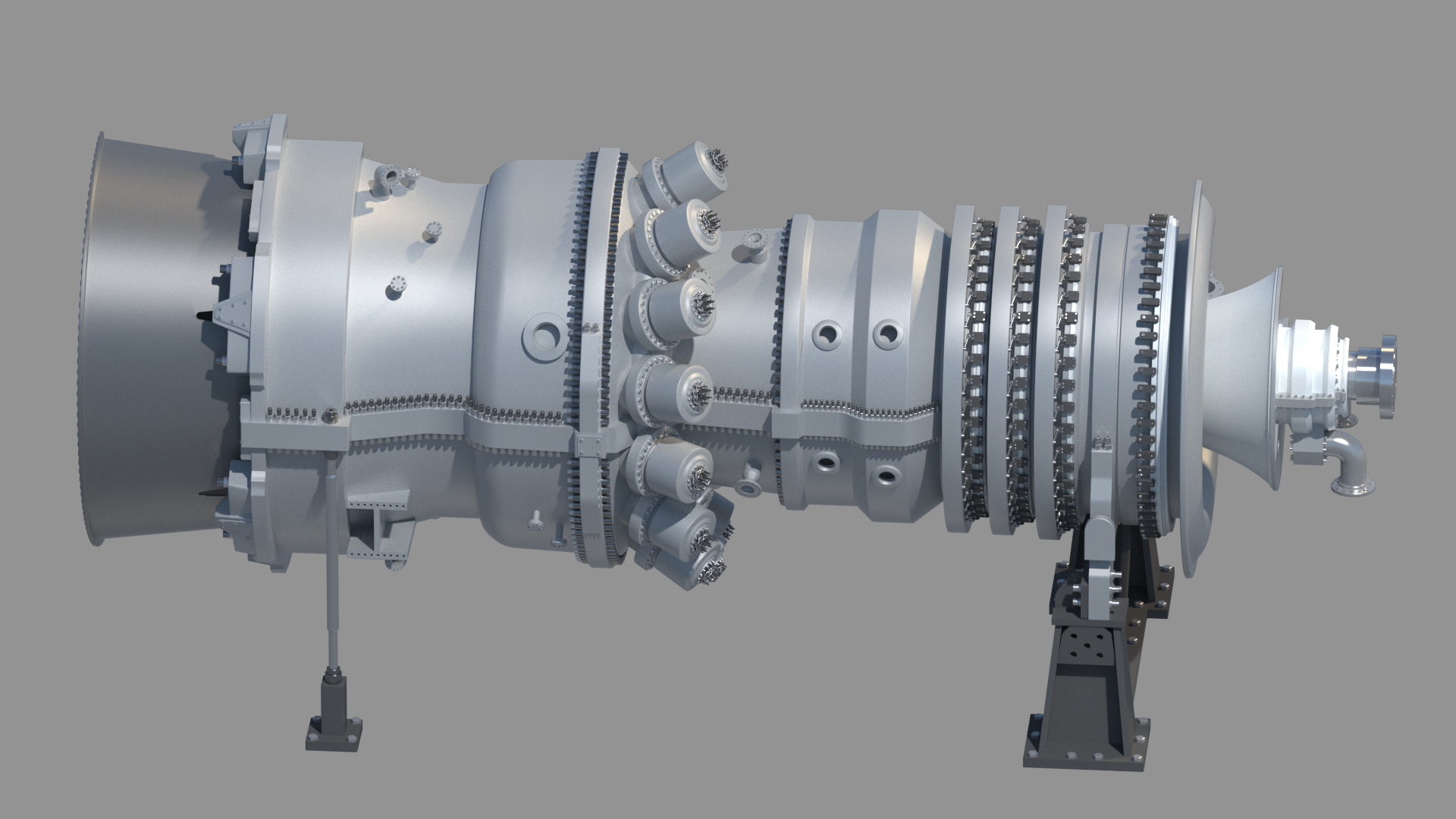 西门子 SGT6-5000F 燃气轮机横断面3D模型 - TurboSquid 1548893