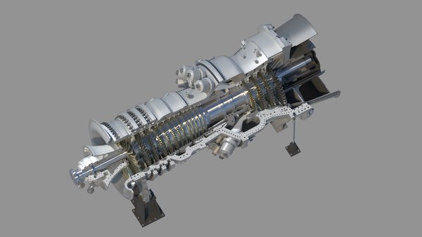 Siemens SGT6-5000F 가스 터빈 횡단면 3D 모델 - TurboSquid 1548893