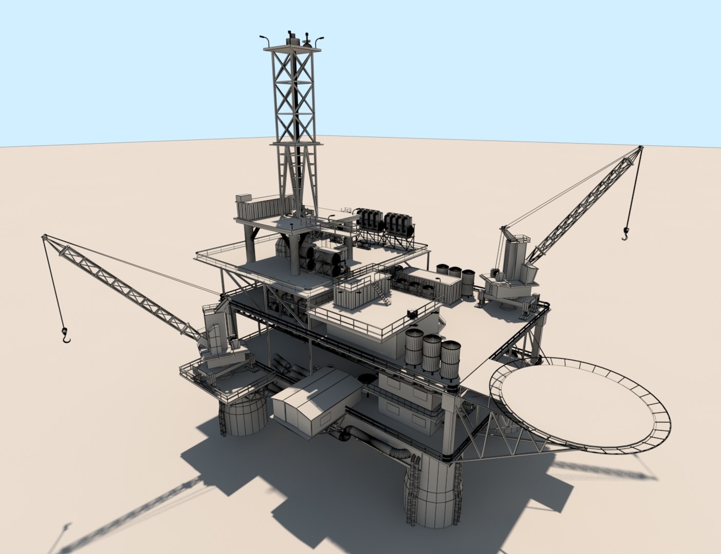 3D Oil Platform Model - TurboSquid 1299513