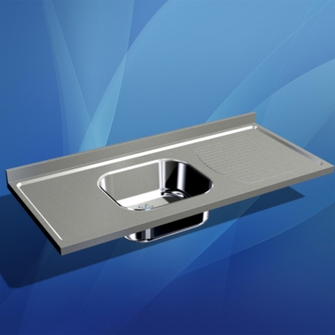 3d Model Kitchen Sink Left Hand