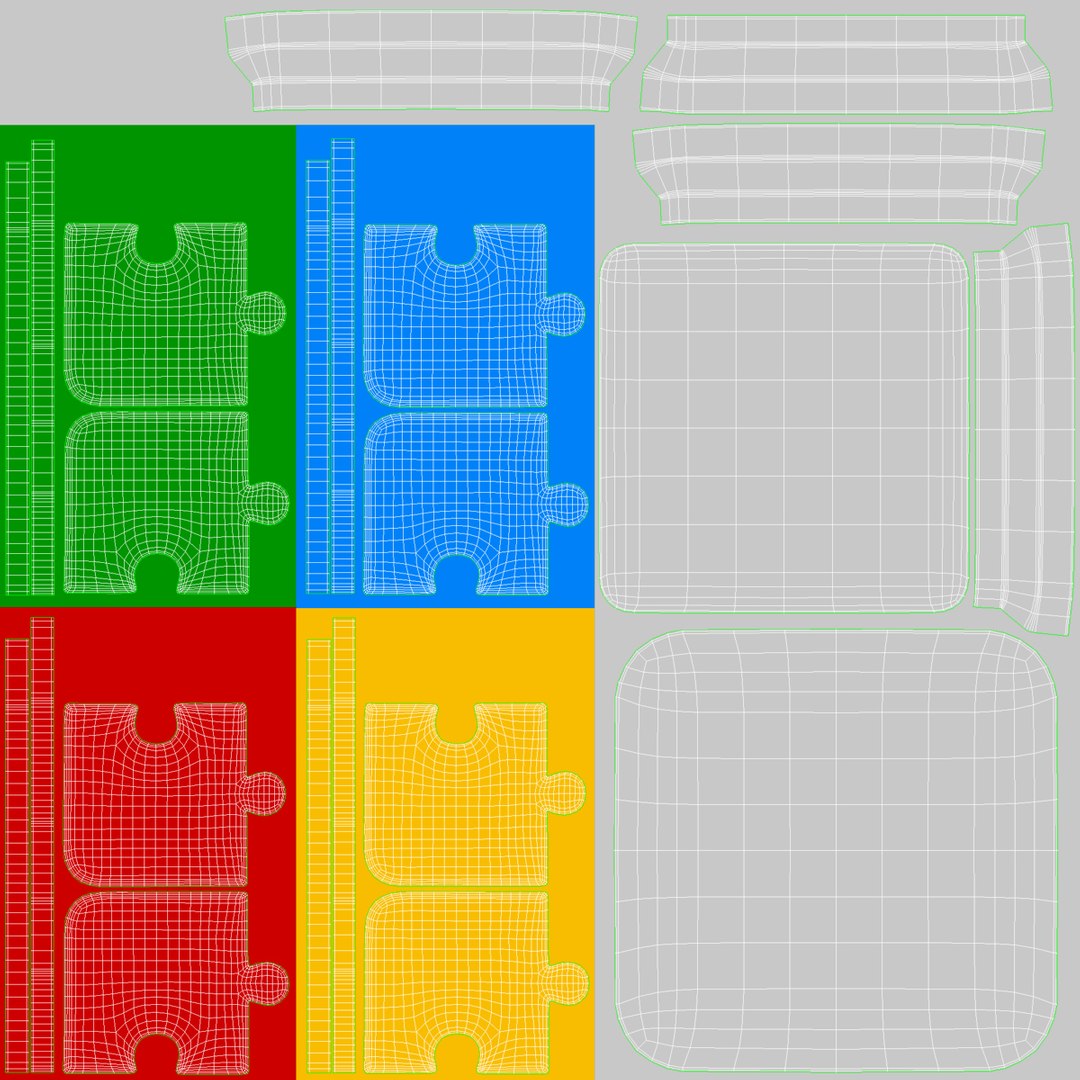 Puzzle 4 piece 3D model - TurboSquid 1644004