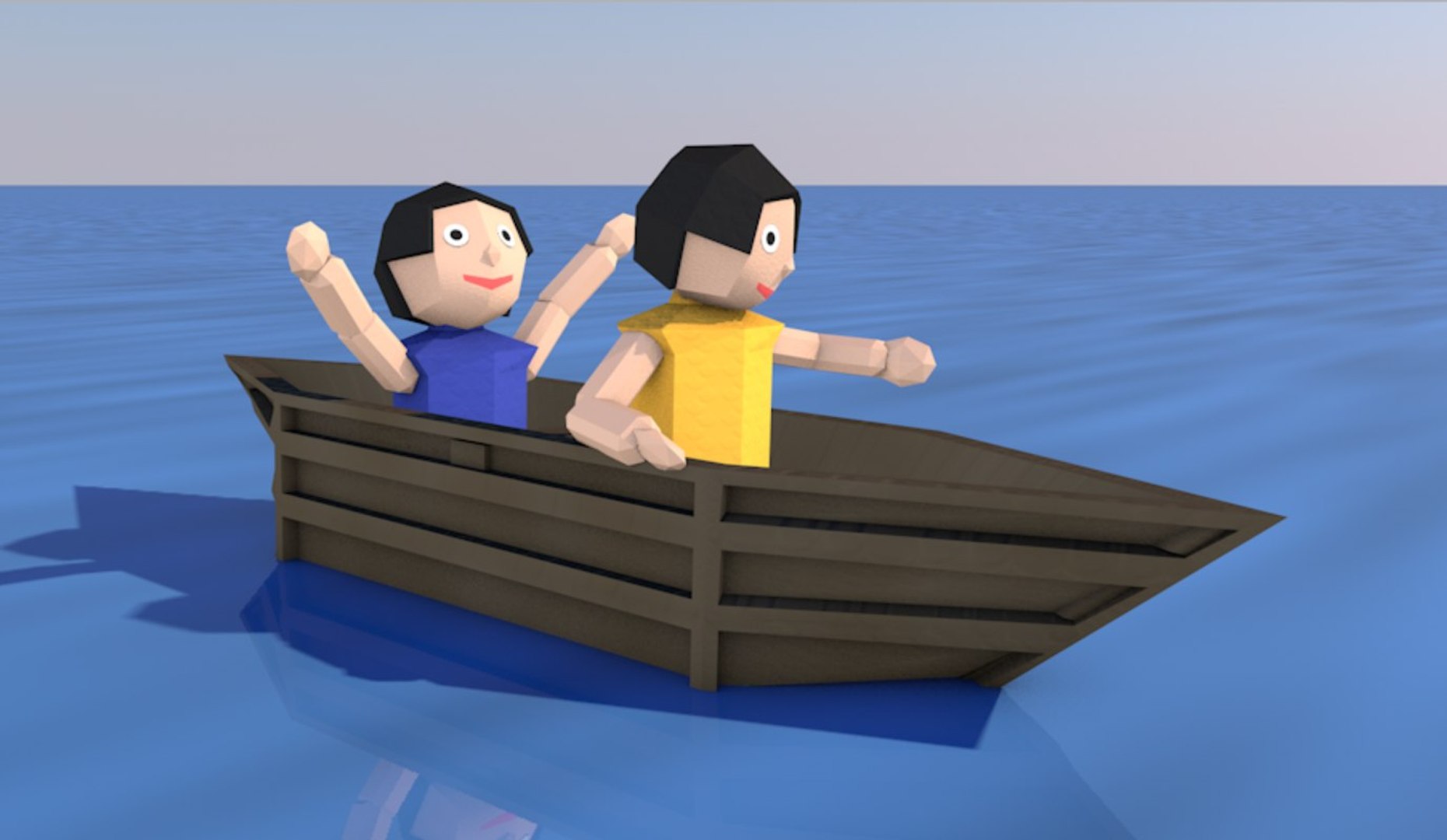 3D Origami Cartoon Boat - TurboSquid 1365784