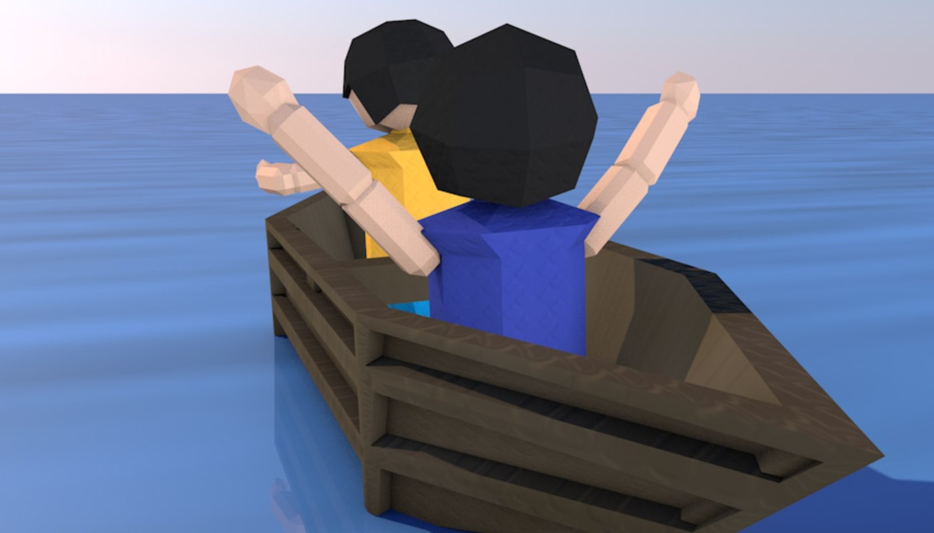 3D Origami Cartoon Boat - TurboSquid 1365784