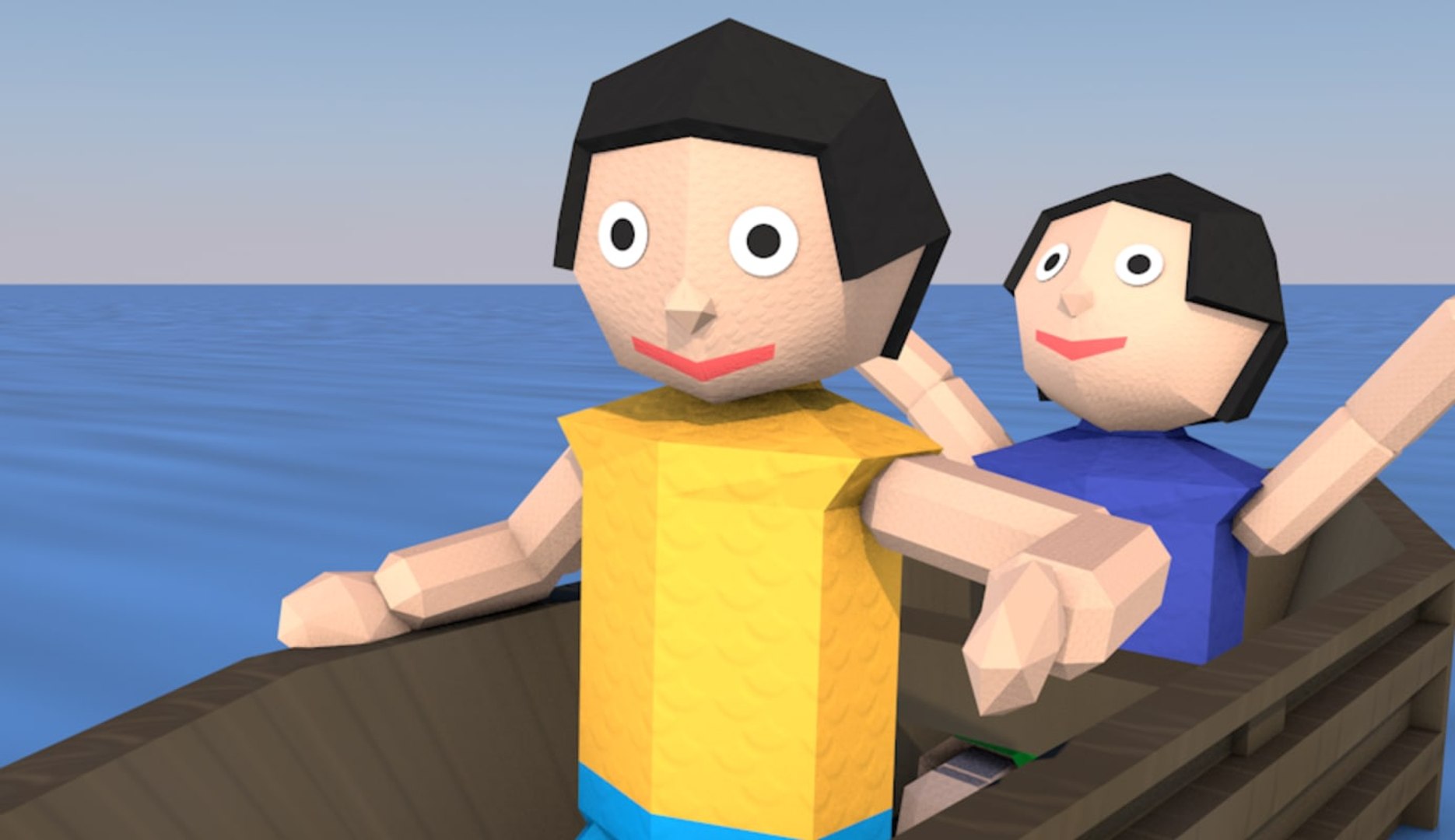 3D Origami Cartoon Boat - TurboSquid 1365784