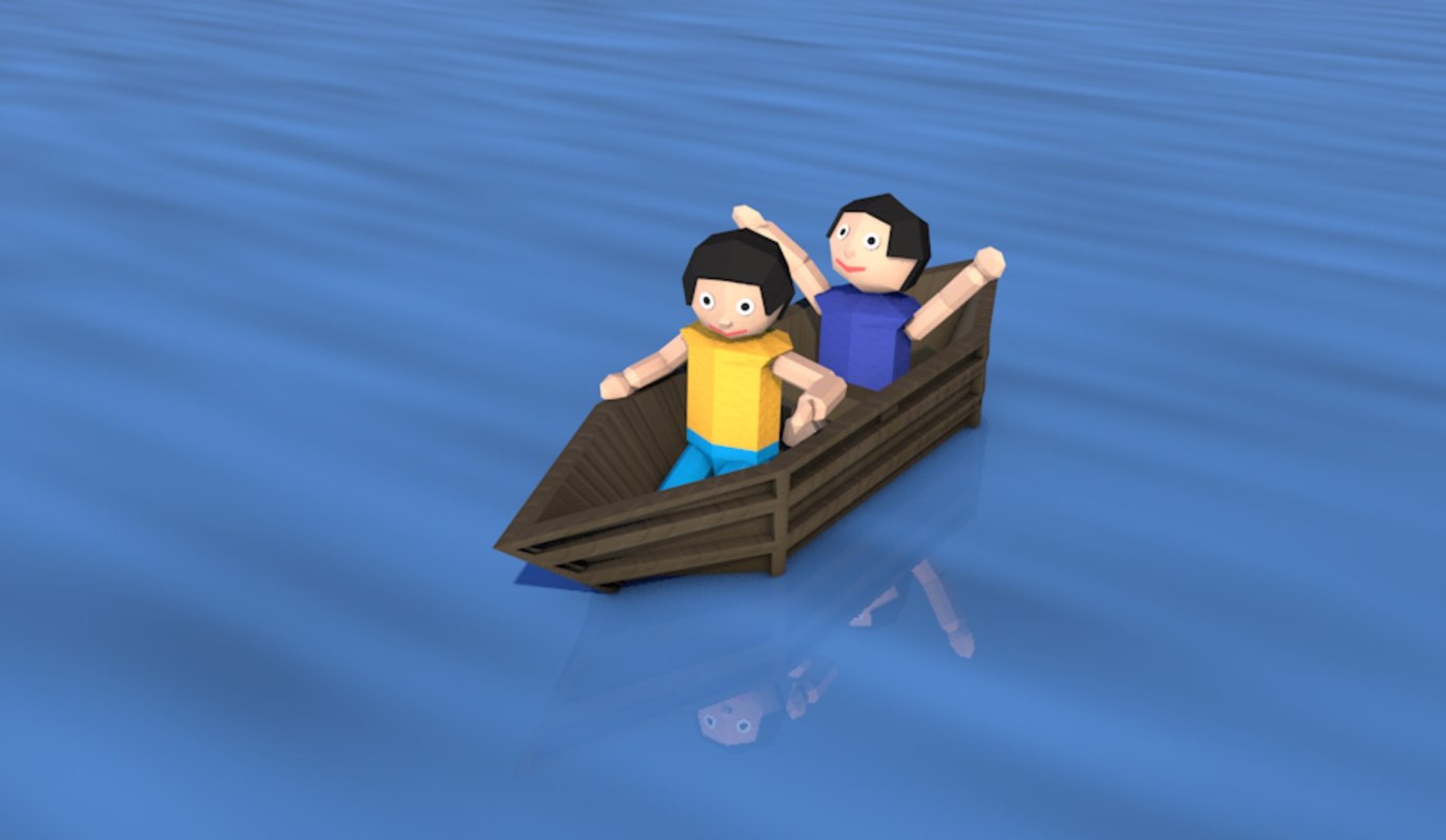 3D Origami Cartoon Boat - TurboSquid 1365784