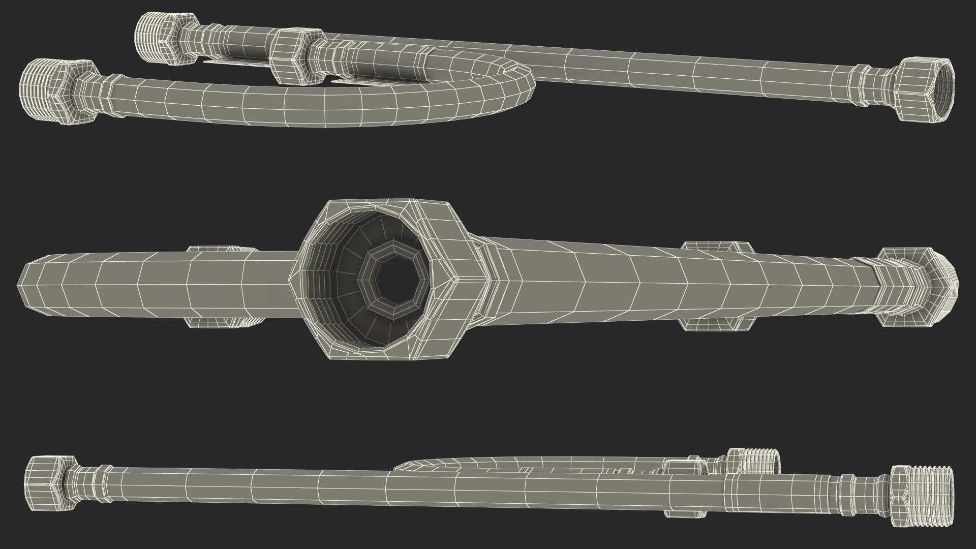 3D Model Toilet Connector Hose Set 30cm Colored - TurboSquid 2031852