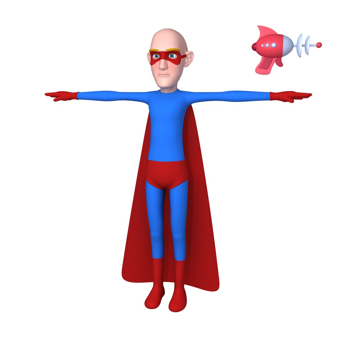Superhero Cartoon 03 Model - TurboSquid 1612820