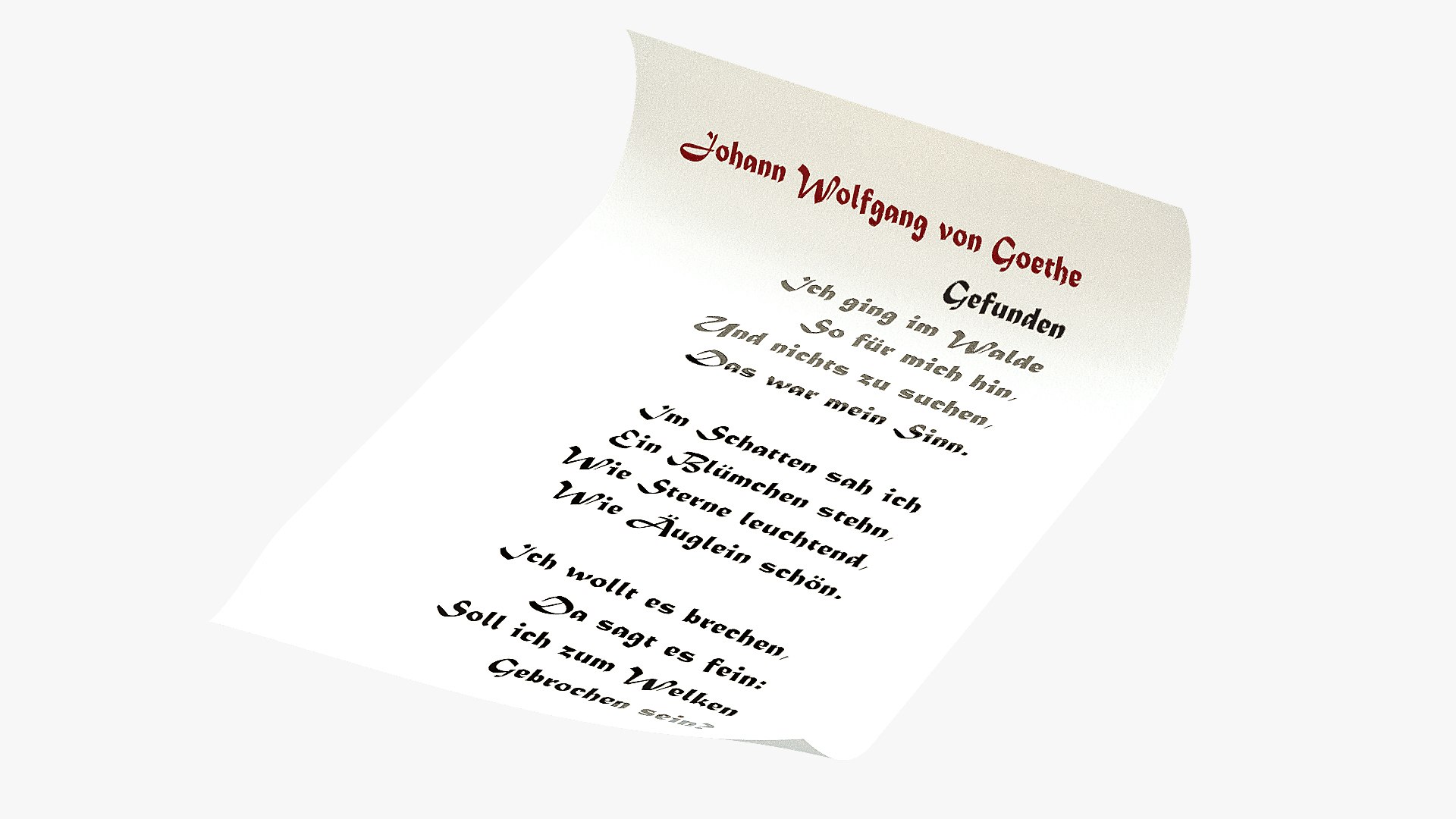 3D Poems On A Piece Of Paper Scroll - TurboSquid 2347860