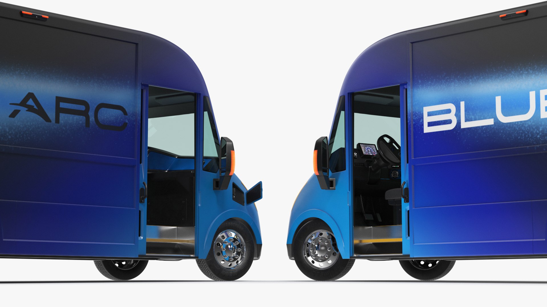 Blue Arc Electric Delivery Van Rigged for Cinema 4D 3D - TurboSquid 2077096