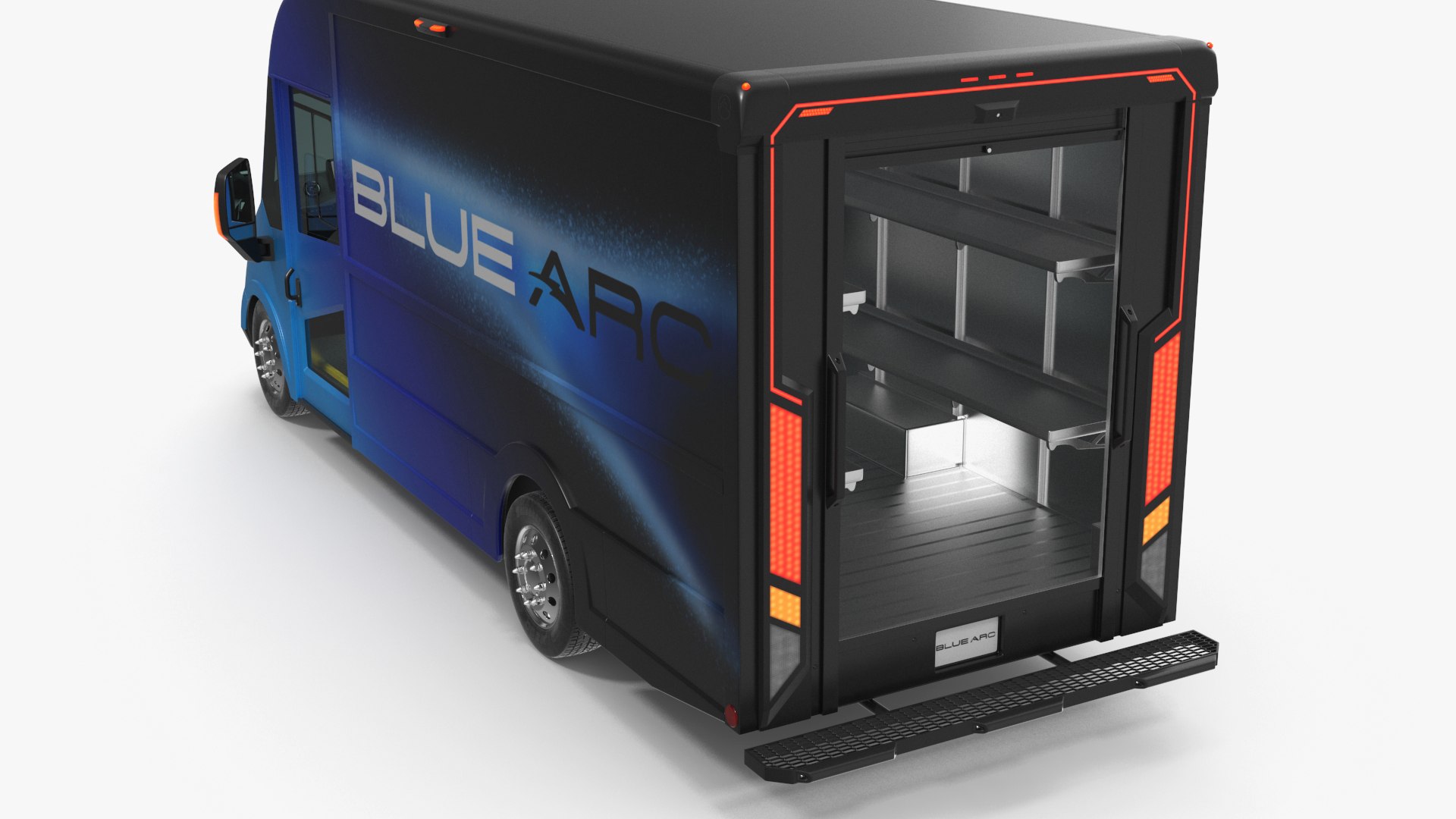 Blue Arc Electric Delivery Van Rigged for Cinema 4D 3D - TurboSquid 2077096