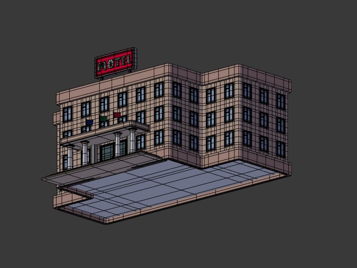 Cartoon motel 3D model - TurboSquid 1417545