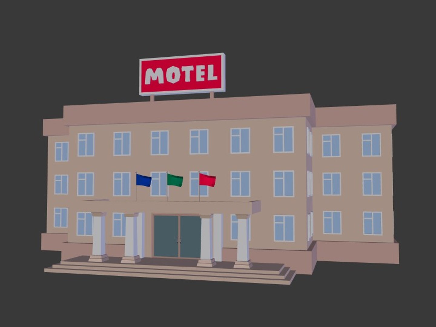Cartoon motel 3D model - TurboSquid 1417545
