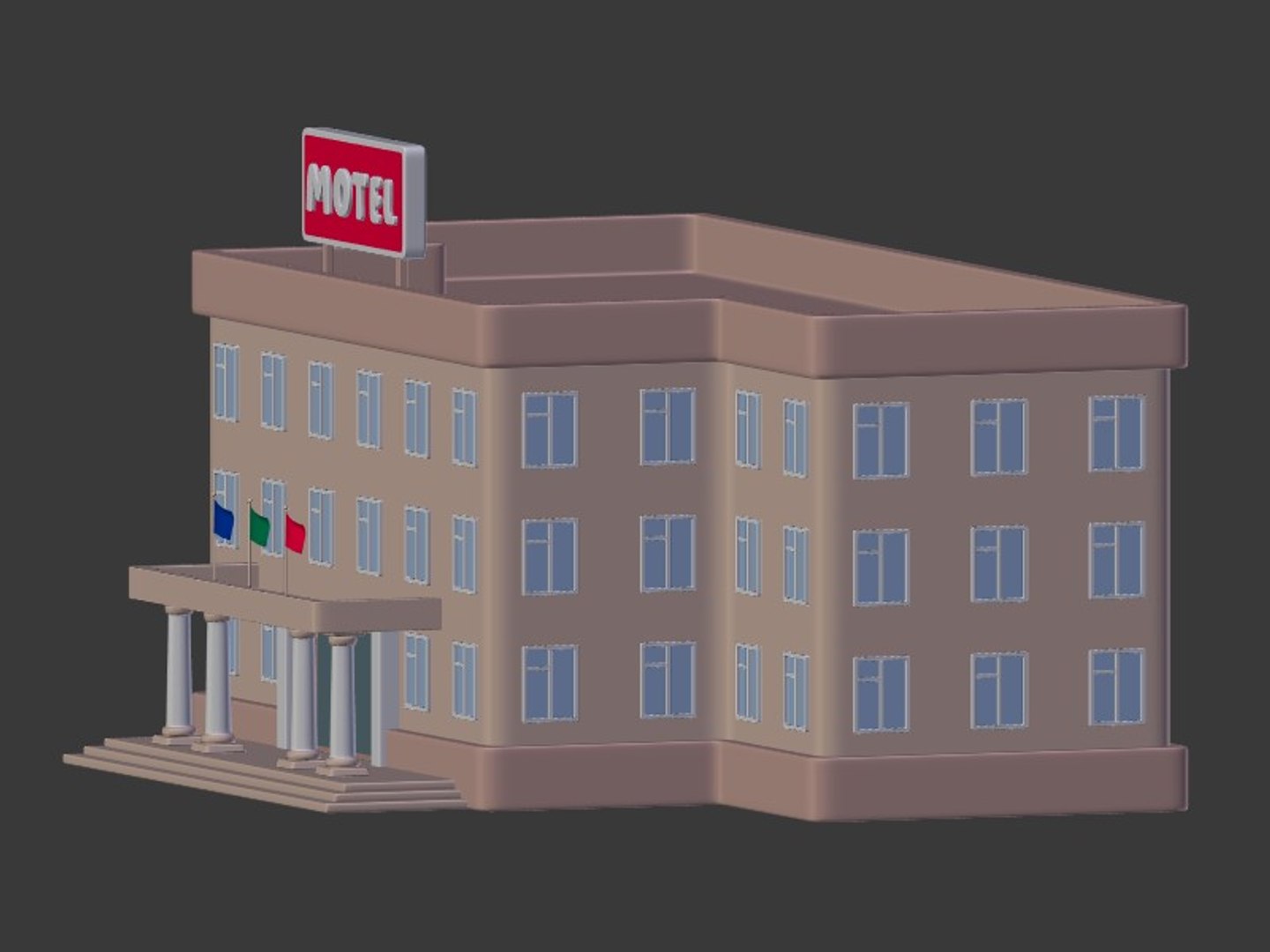 Cartoon motel 3D model - TurboSquid 1417545