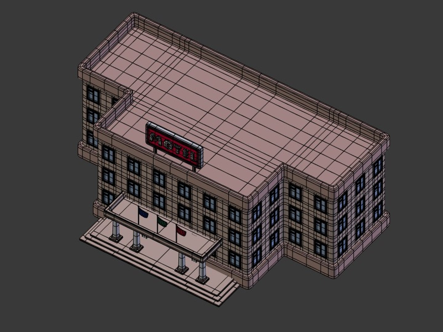 Cartoon motel 3D model - TurboSquid 1417545