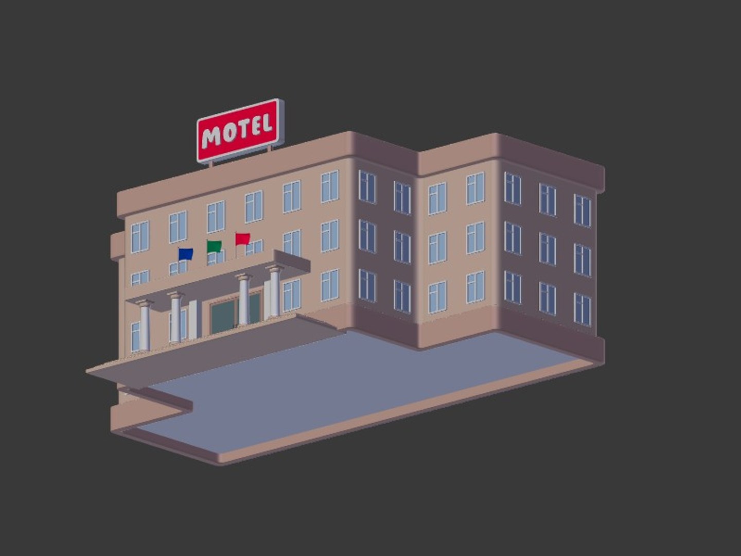 Cartoon motel 3D model - TurboSquid 1417545