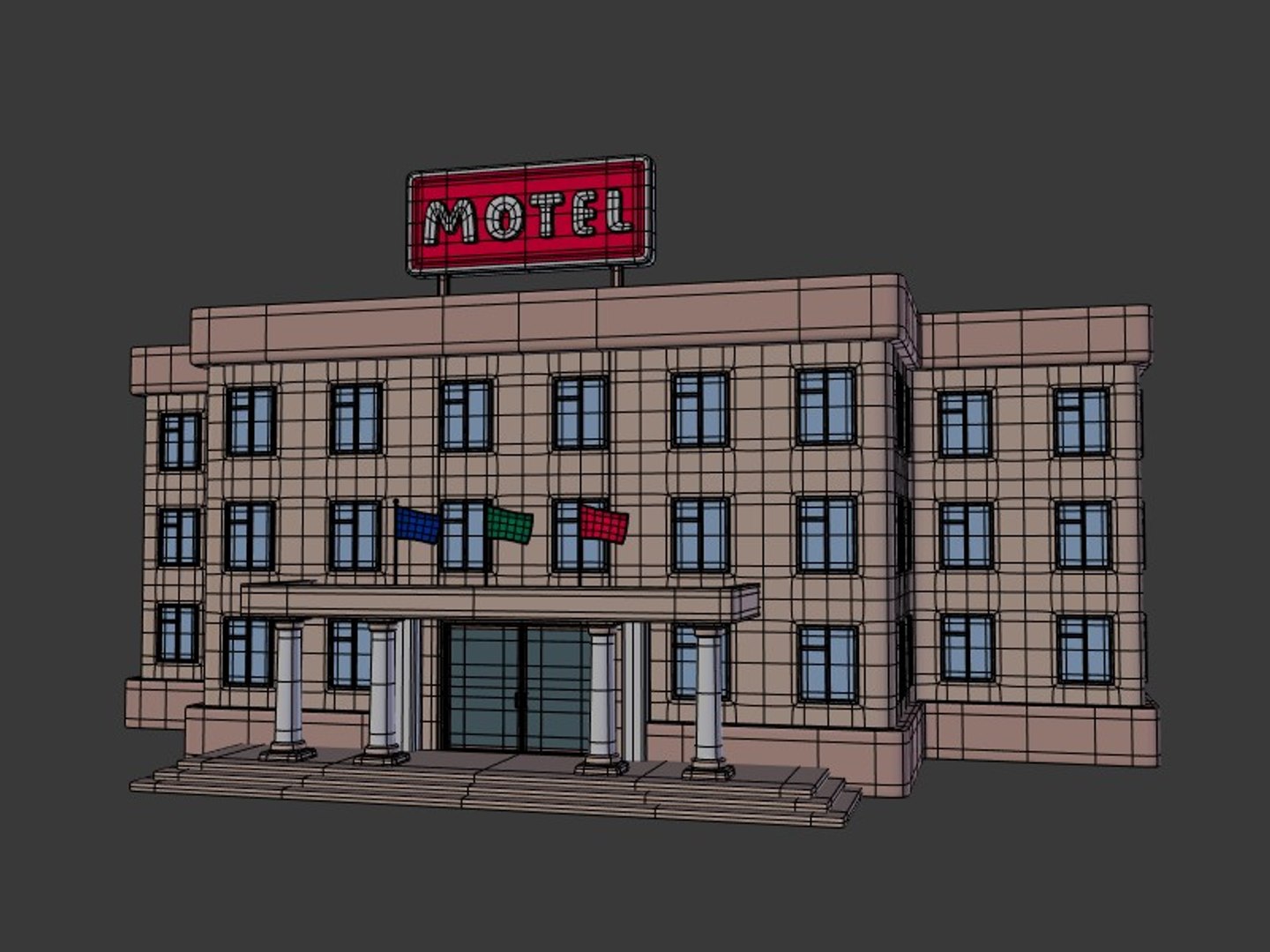 Cartoon motel 3D model - TurboSquid 1417545