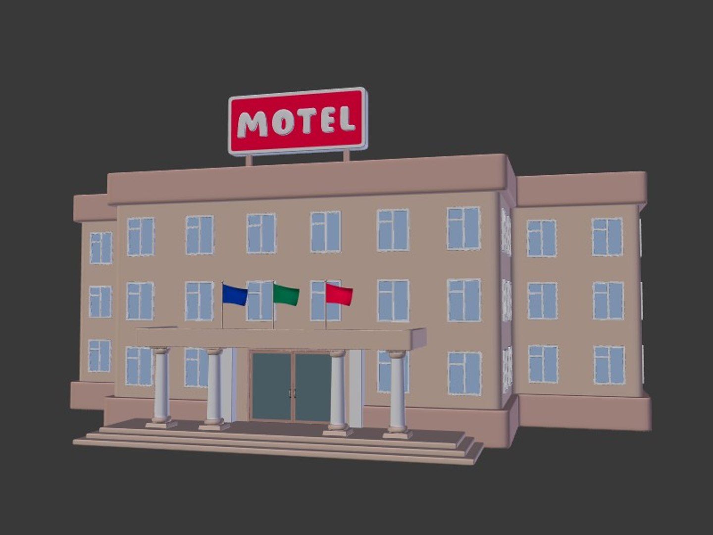 Cartoon motel 3D model - TurboSquid 1417545