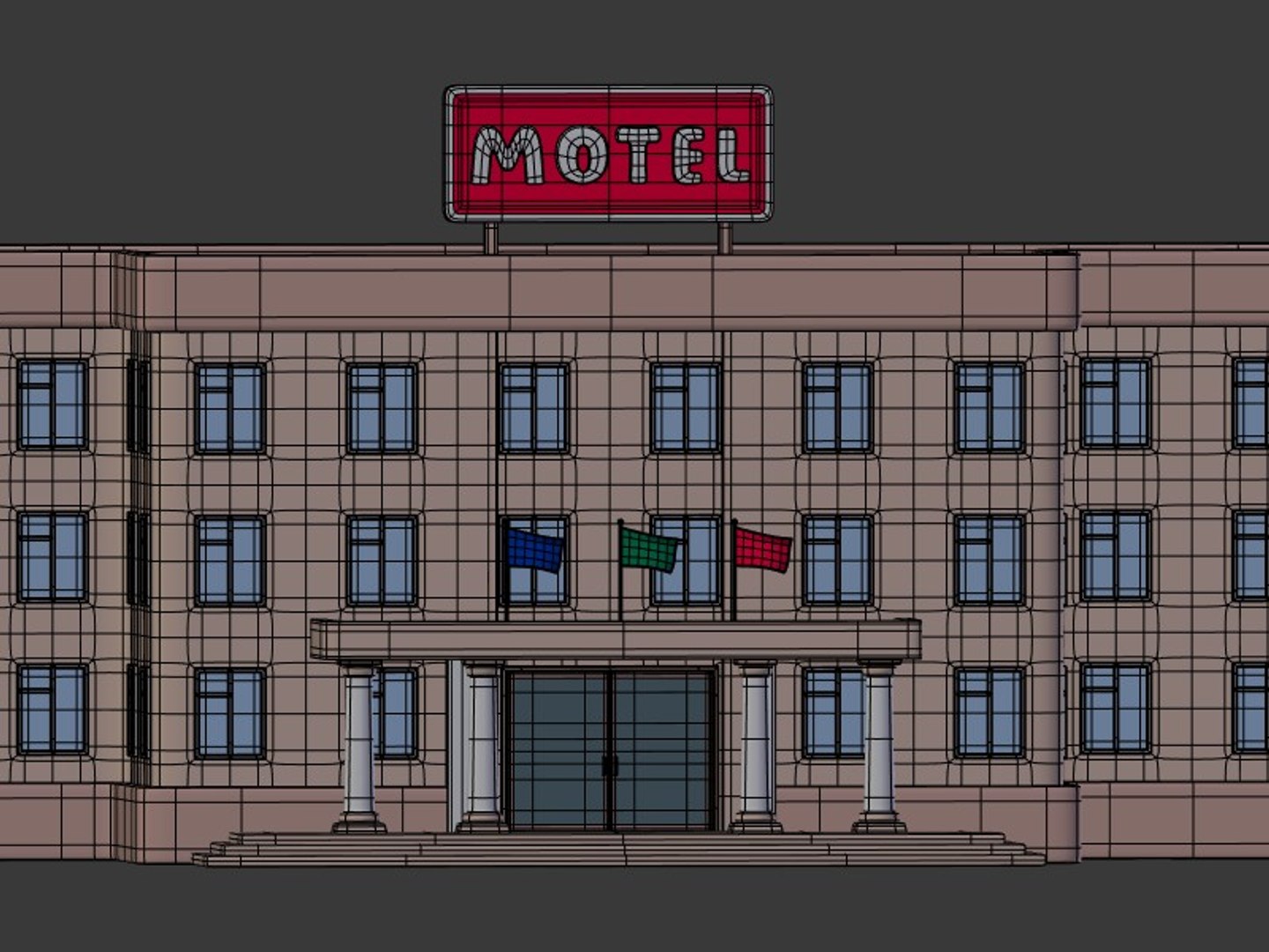 Cartoon motel 3D model - TurboSquid 1417545