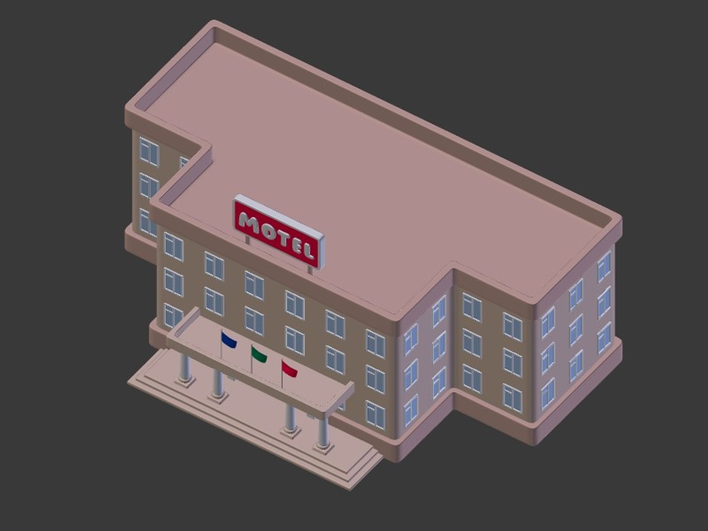 Cartoon motel 3D model - TurboSquid 1417545